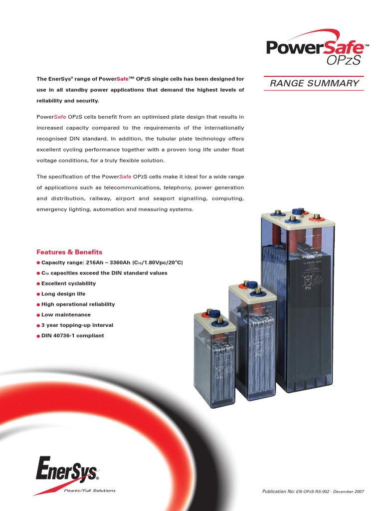 PowerSafe OPzS - General | PDF | Electricity | Electromagnetism