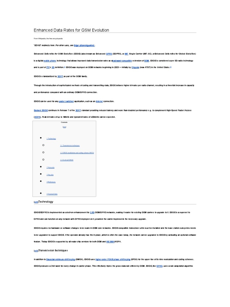Enhanced Data Rates For GSM Evolution | PDF | Radio Technology ...
