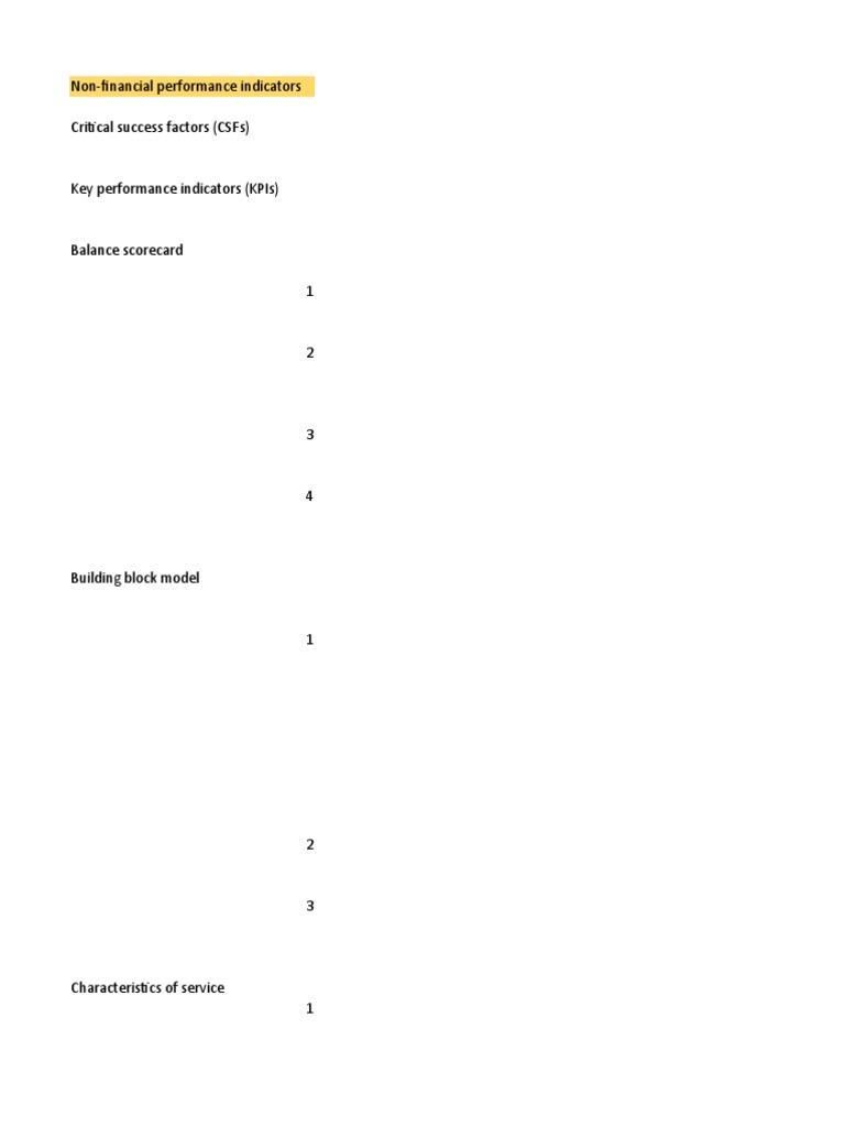 ACCA PM Non-Financial Performance Indicators | PDF | Performance ...