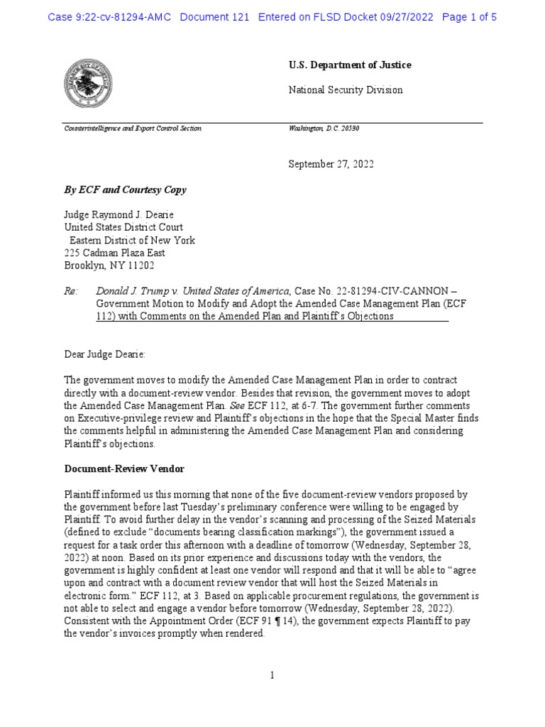 Doj Request For More Time | PDF | Executive Privilege | Justice