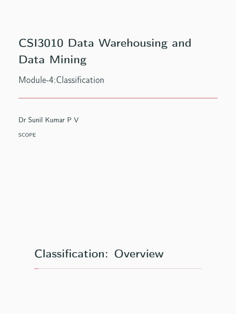 Classification - Issues Regarding Classification and Prediction | PDF | Statistical ...