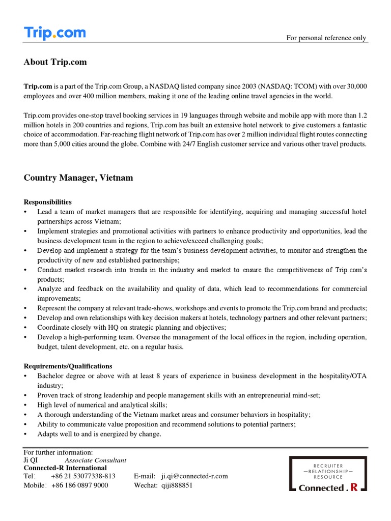 Vietnam Country Manager Role | PDF | Consumer Behaviour | Business