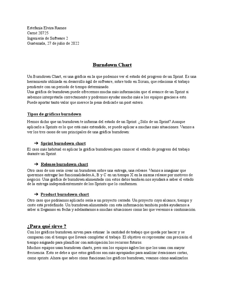 Gráfico Burndown en Scrum: Guía Esencial | PDF