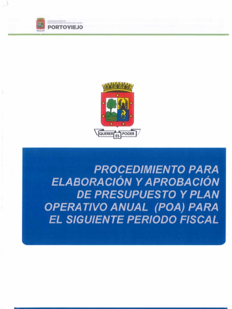Procedimiento Poa | PDF | Presupuesto | Planificación