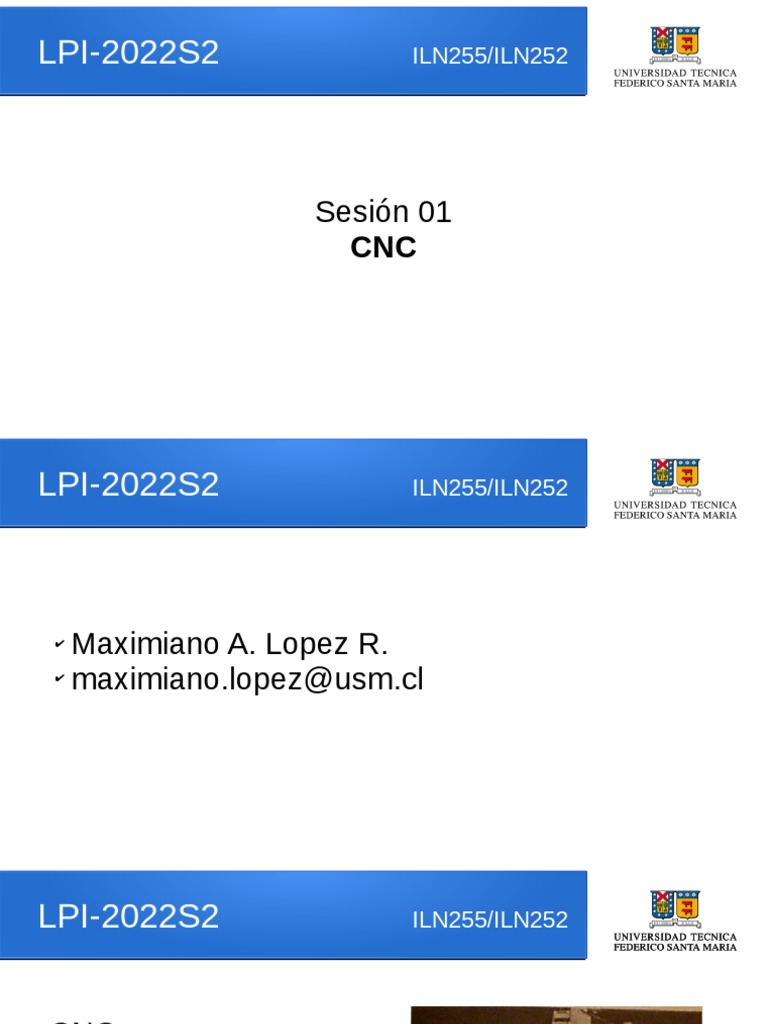 LPI-2022S2: Sesión 01 | PDF | Herramienta de máquina | Control numerico