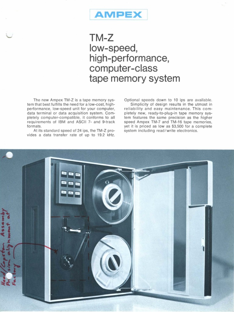 Ampex TM-Z Brochure Oct1968 | PDF | Computer Memory | Electronics