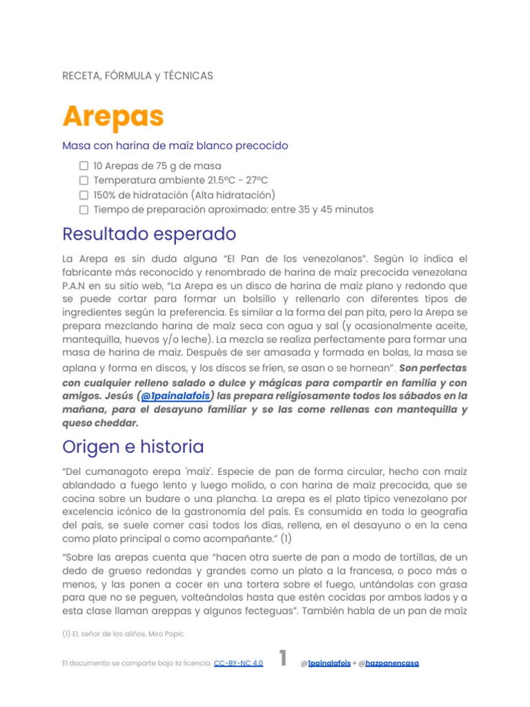 Arepas | PDF | Maíz | Panes