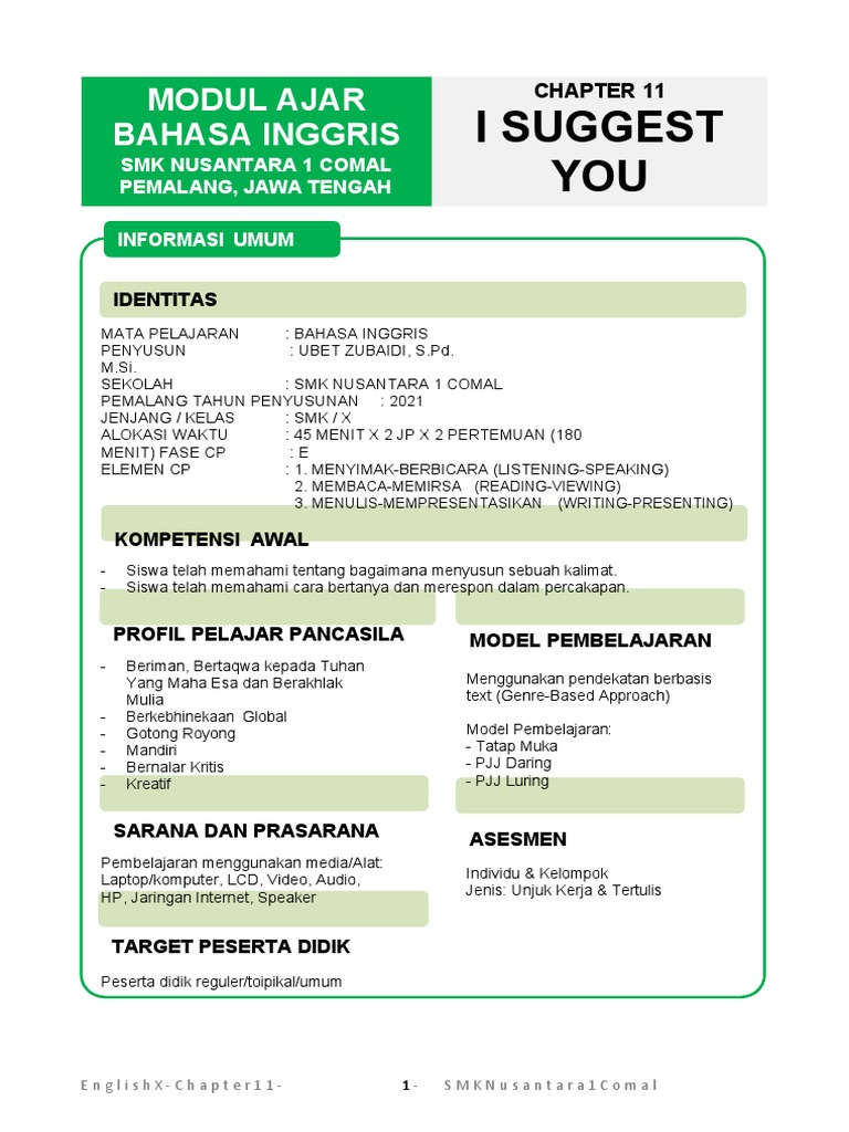 MODUL 11 Suggestion | PDF