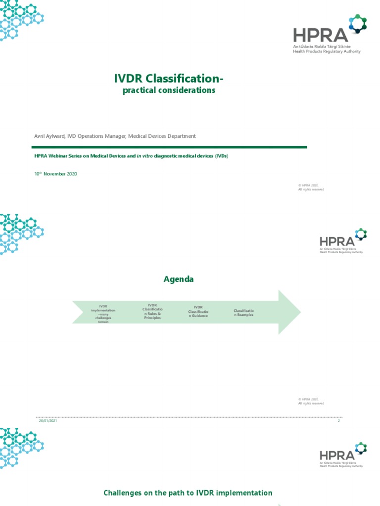 Ivdr Classification Avril Aylward | PDF | Infection | Health Sciences