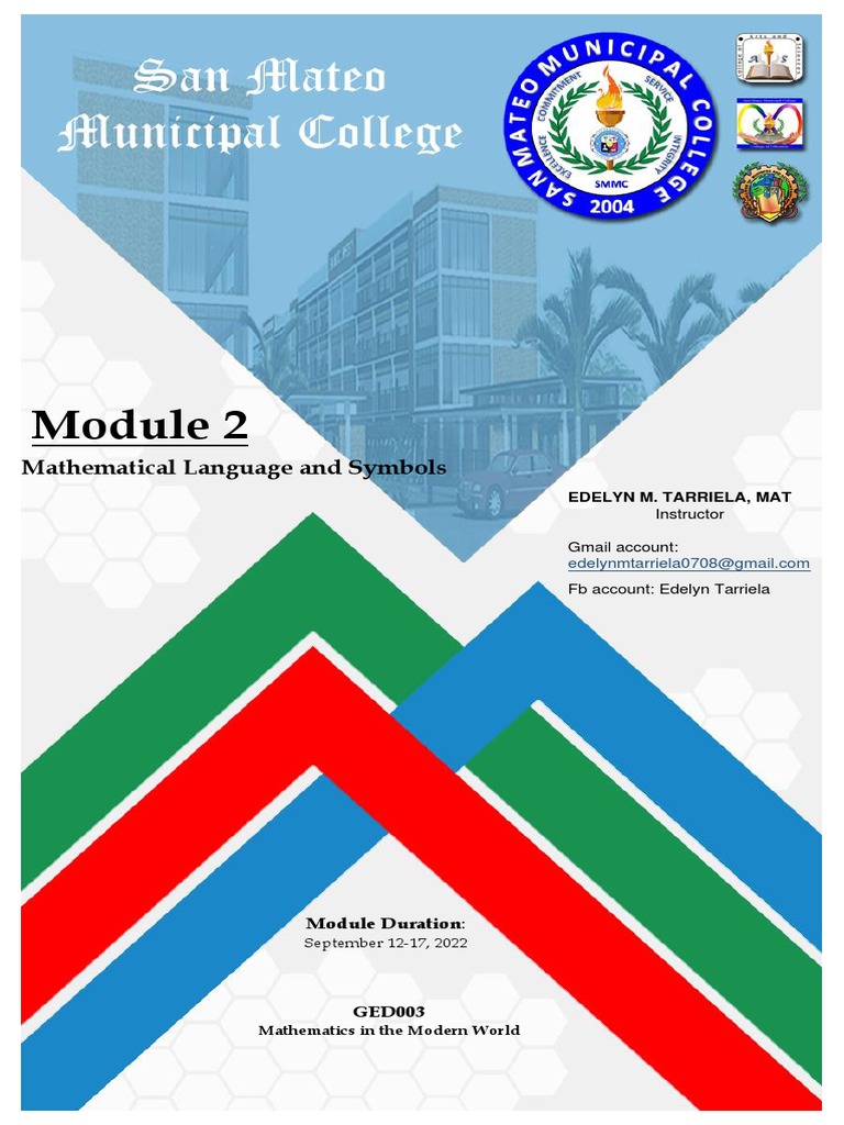 MODULE2 GE003 Math in The Modern World | PDF | Set (Mathematics) | Function (Mathematics)