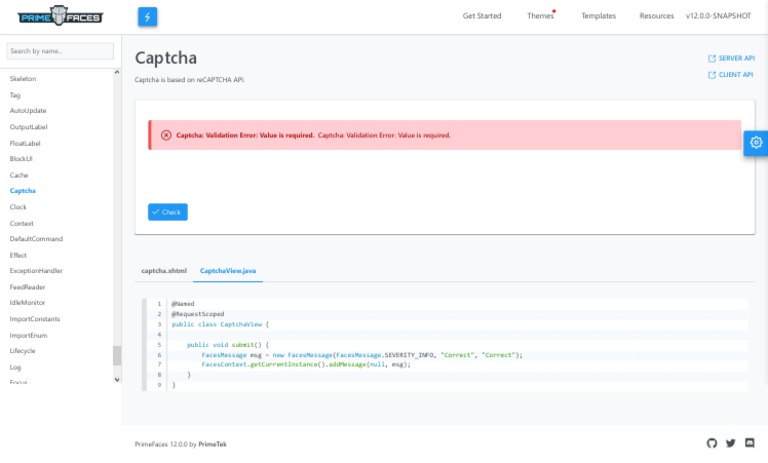 PrimeFaces Showcasecaptch2 | PDF