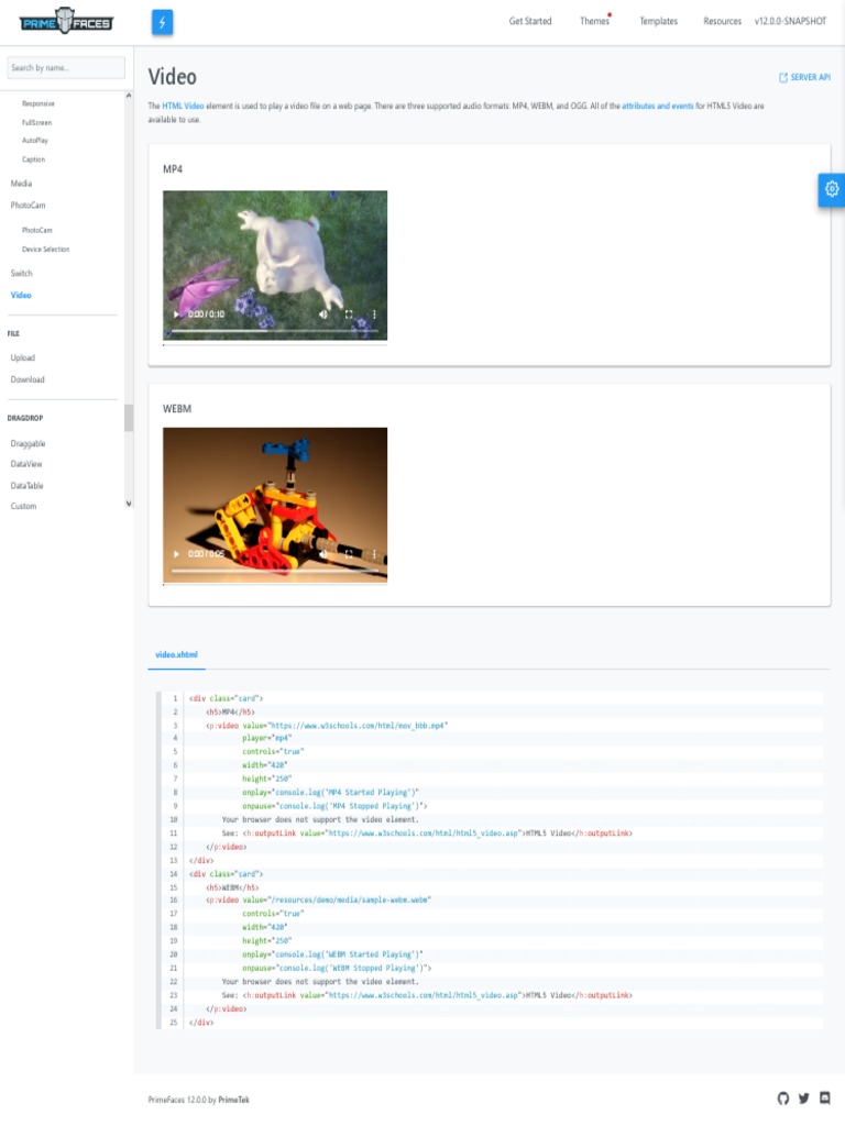 PrimeFaces Showcase Video | PDF | Html5 | Software Engineering
