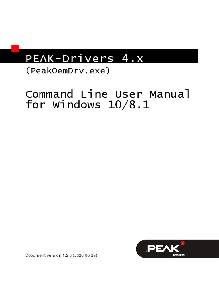 PEAK Drivers - 4.x - Command Line User Manual - en Us | PDF | Installation (Computer Programs ...