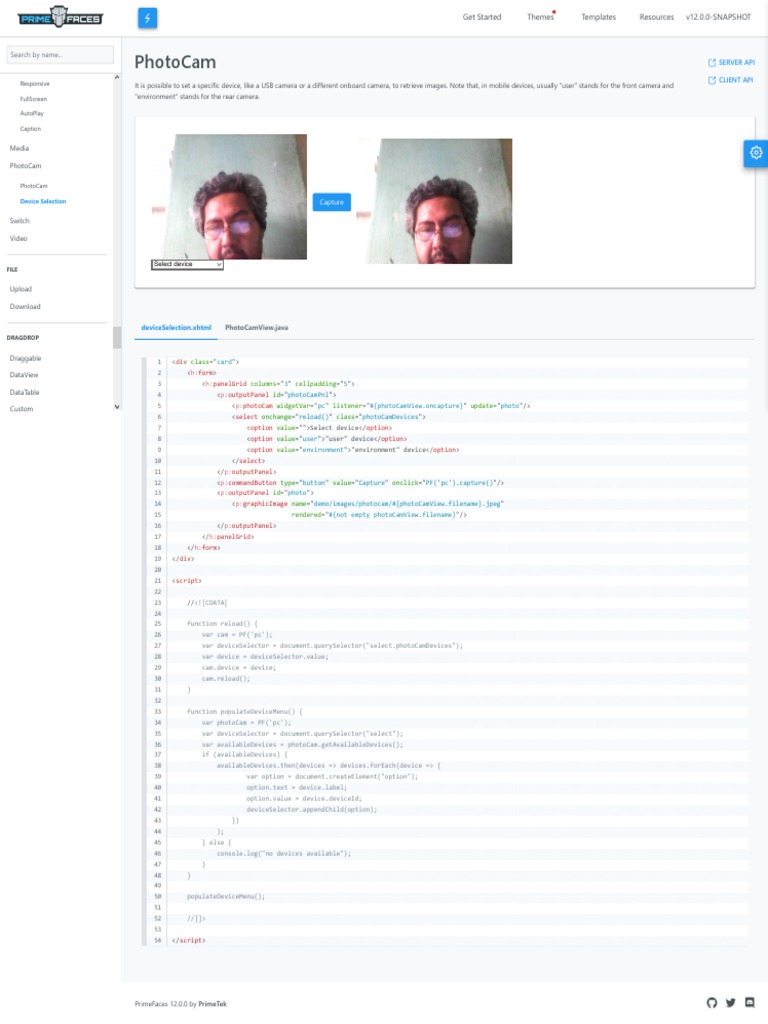 PrimeFaces Showcase Phtcam1 | PDF | Software Development | Computer Science