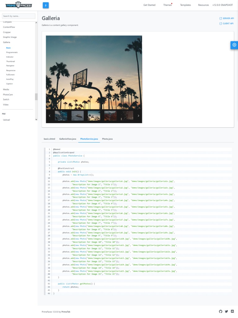 PrimeFaces Galleria Component Guide | PDF | Computer Architecture ...