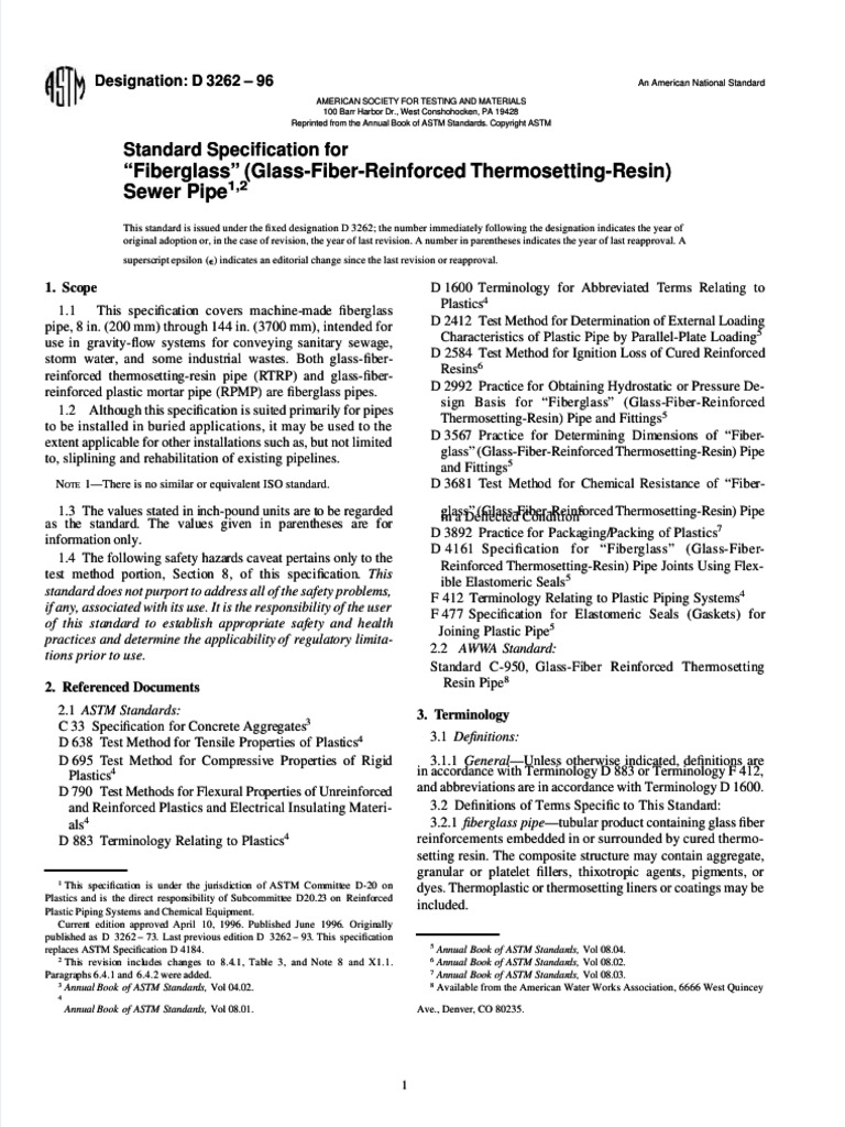 Astm D 3262 | PDF | Fiberglass | Epoxy