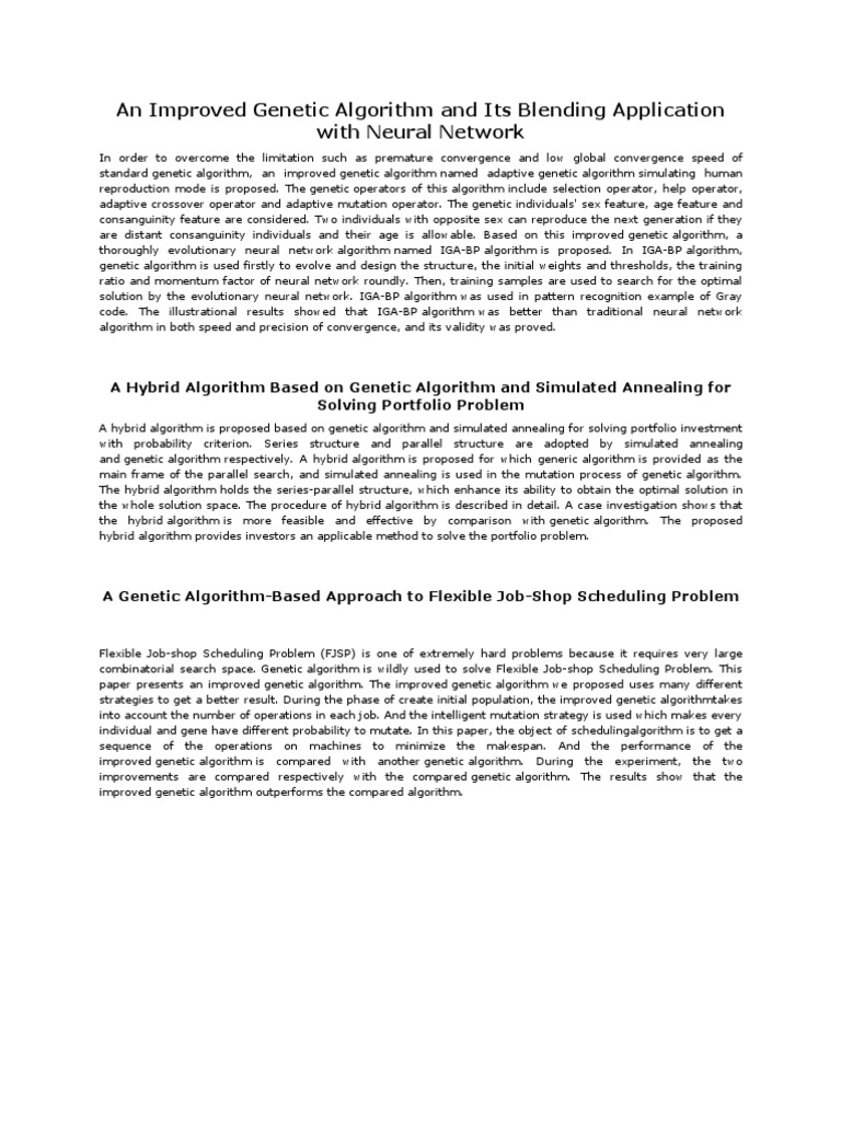 Abstracts | PDF | Genetic Algorithm | Artificial Neural Network