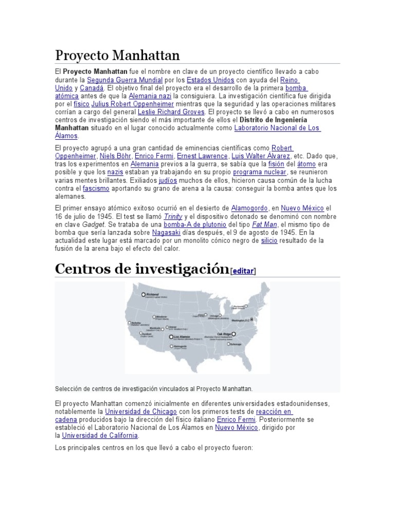 Proyecto Manhattan | PDF | Proyecto Manhattan | Plutonio