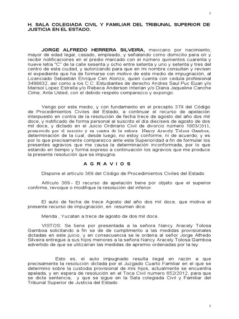 Agravios Apelacion Arce | PDF | Apelación | Sentencia (ley)