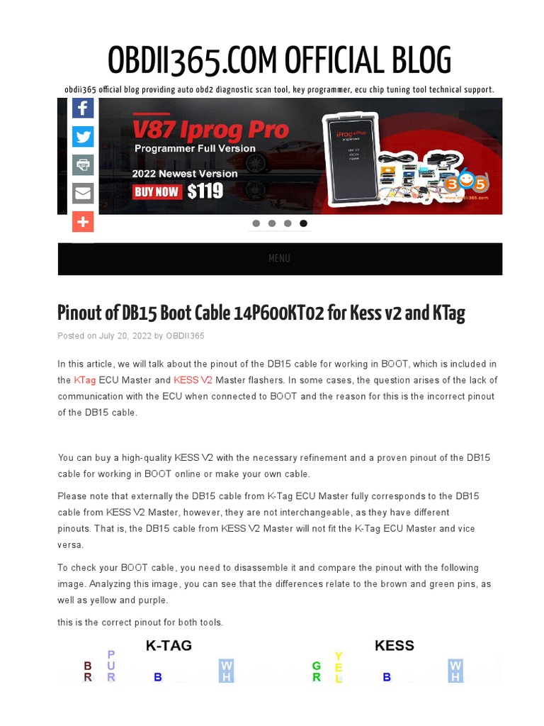 Blog Obdii365 Com 2022 07 20 Pinout of db15 Cable For Kess v2 and Ktag ...