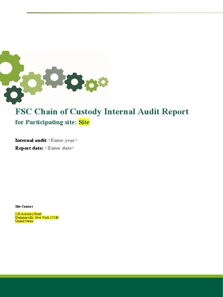 FSC CoC Report Template - For Internal Audit 18 EN | PDF | Forest ...