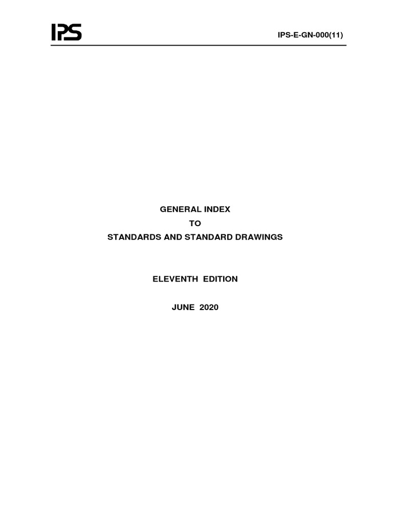 IPS Standards General Index 2020 | PDF | Oil Well | Electrical Engineering