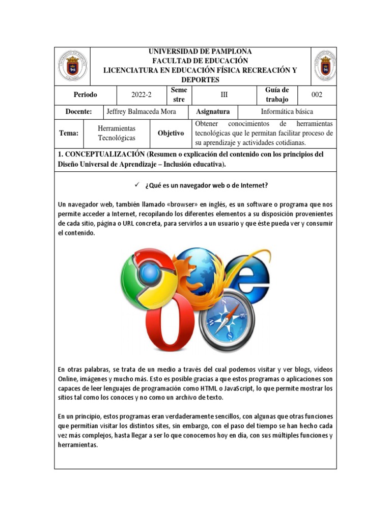 GUIA II Informática Básica | PDF | Red mundial | Internet y web