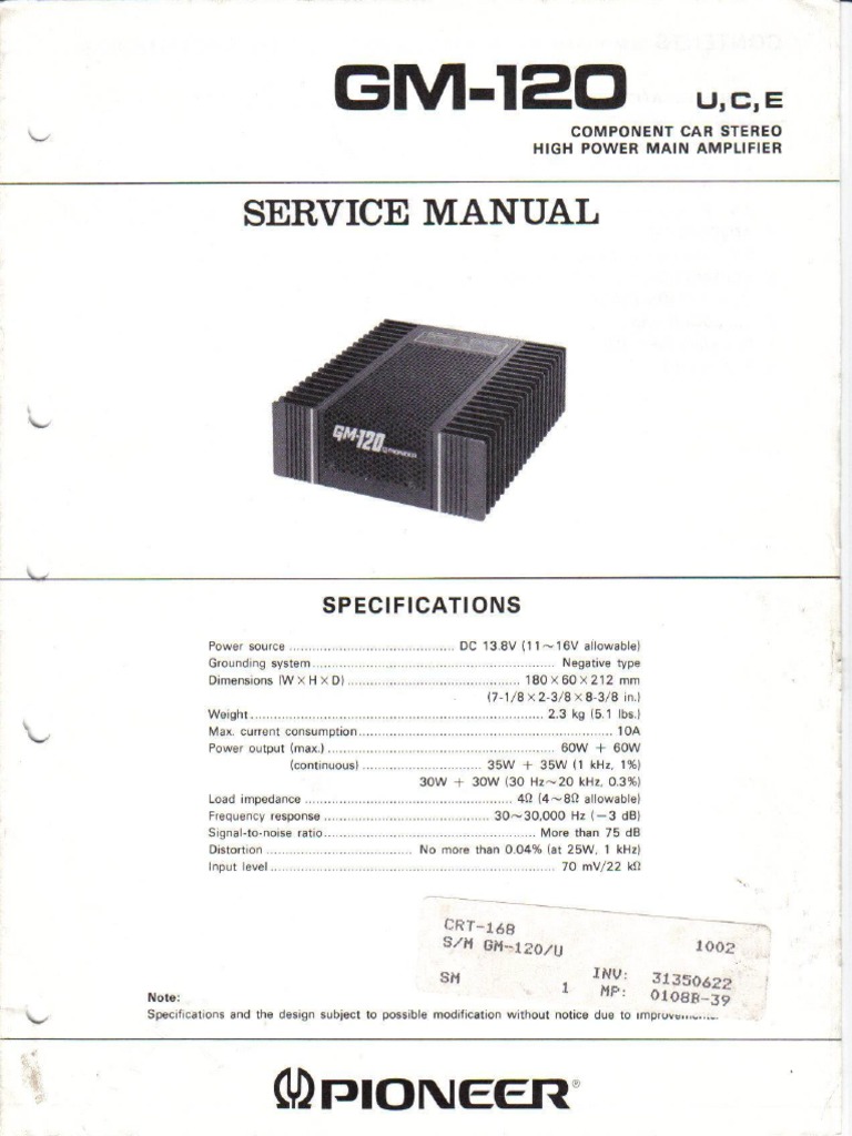 Pioneer - gm-120 - SM | PDF