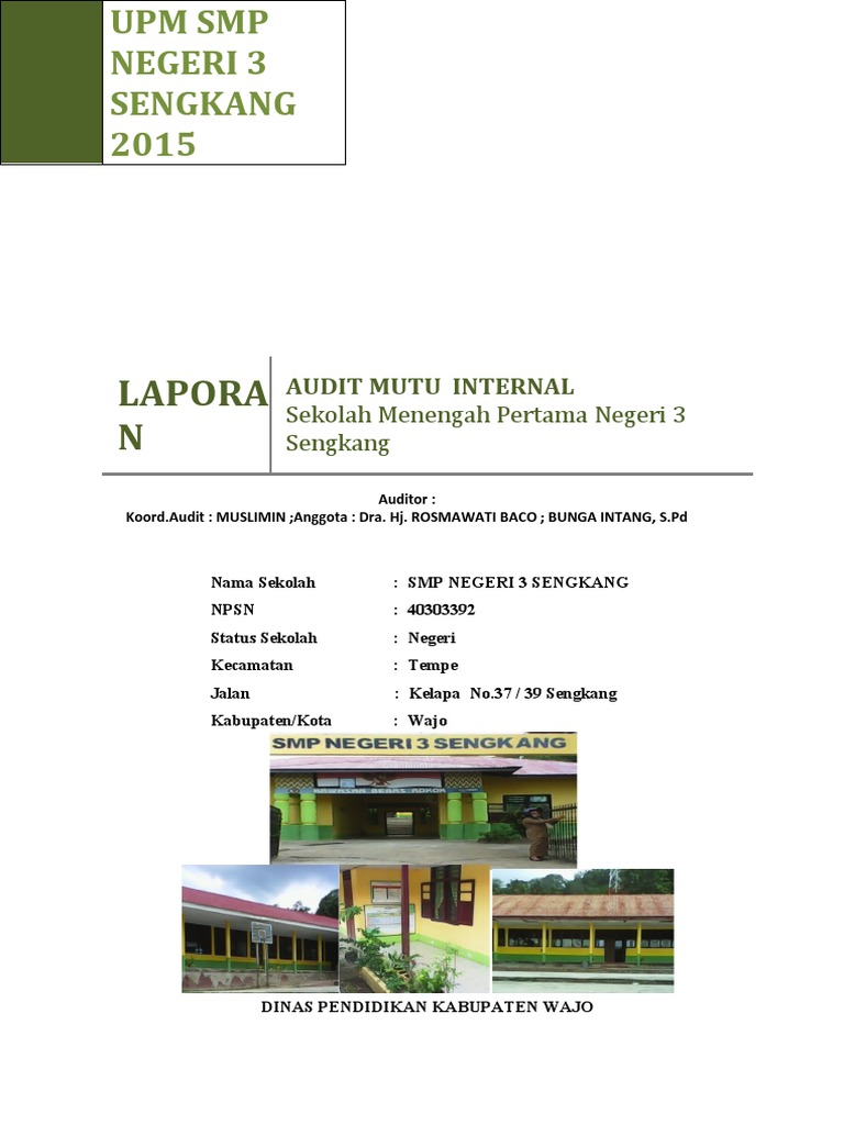 Format Laporan Audit Mutu Internal Sekolah | PDF