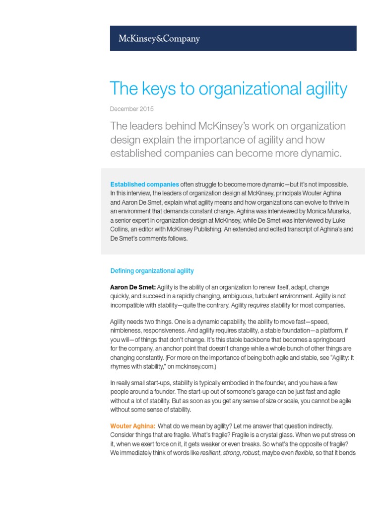 the keys to organizational agility | PDF