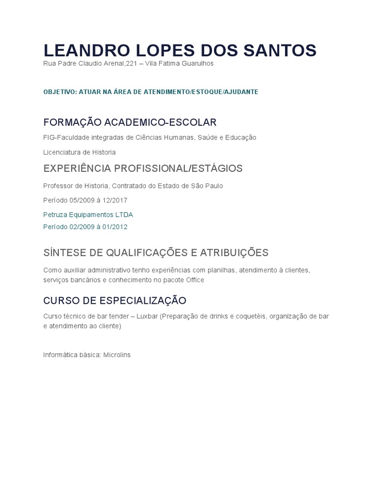 Currículo Leandro | PDF