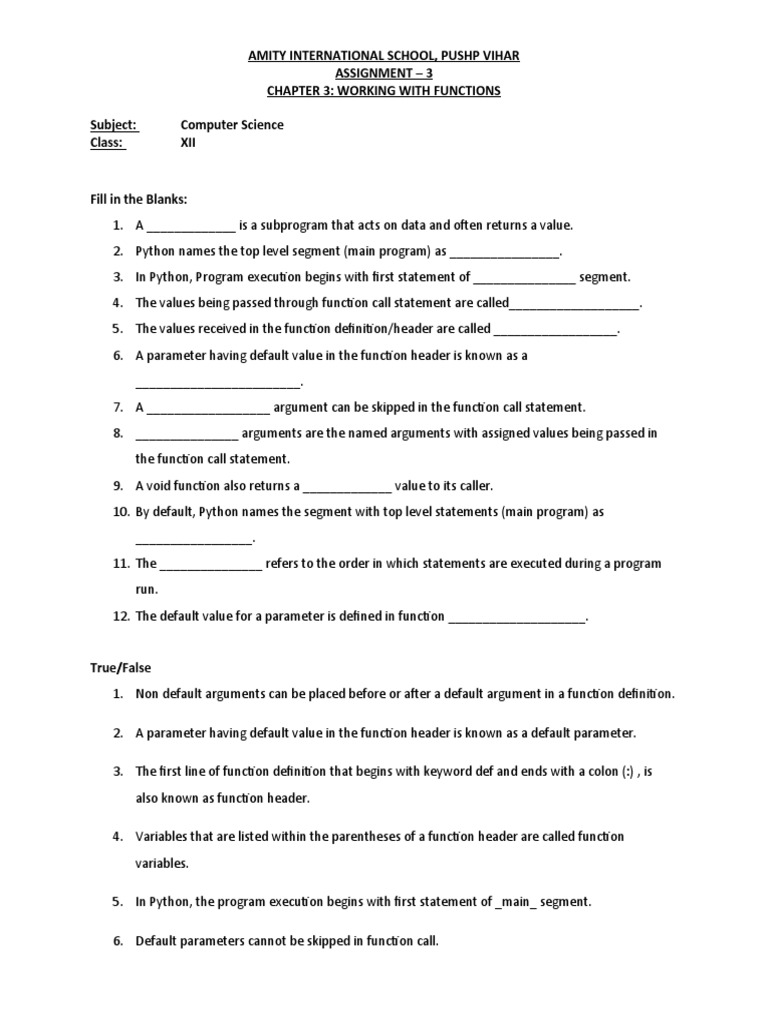 Ch 3 Functions Pdf Parameter Computer Programming Subroutine 2028
