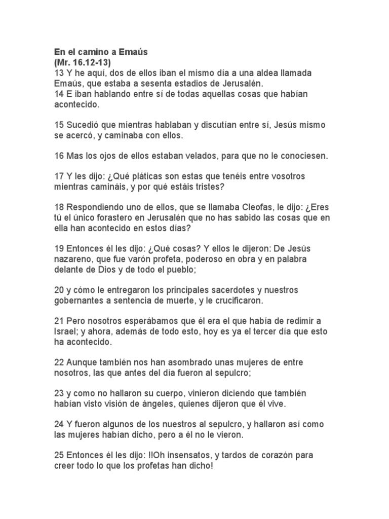El Camino A Emaús | PDF | Jesús | Biblia