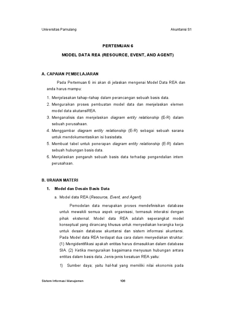 Pertemuan Ke-6 - Model Data Rea (Resource, Event, and Agent) | PDF ...