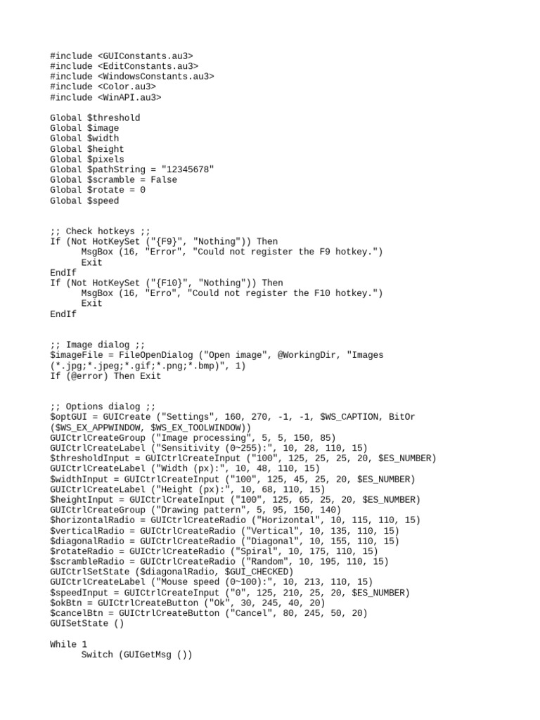 Drawingscript | PDF | Signal Processing | Imaging