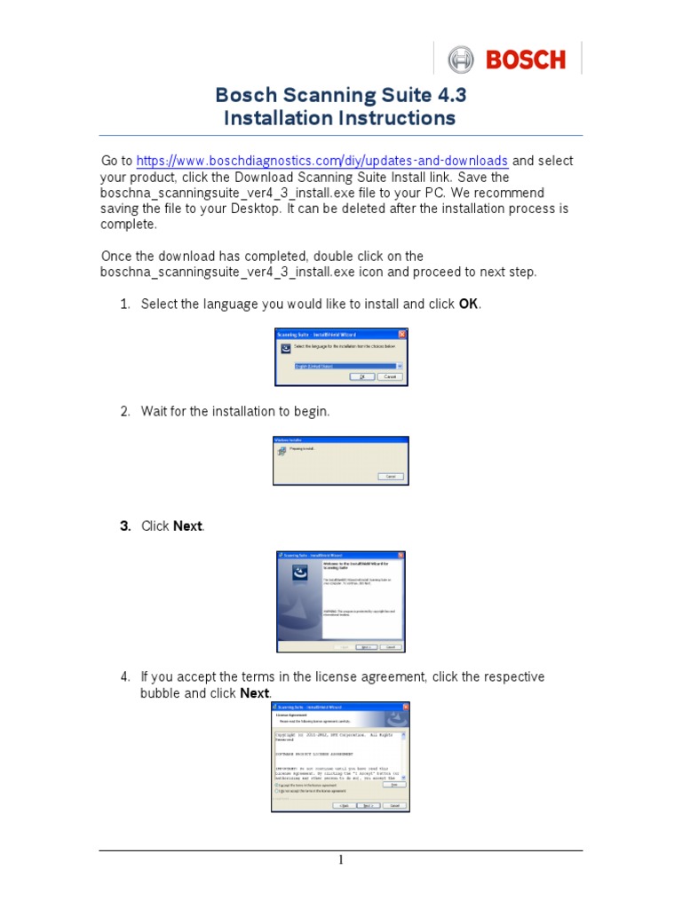 Bosch - Scanning Suite - Ver4 - 3 - Install - Instructions - 0 | PDF