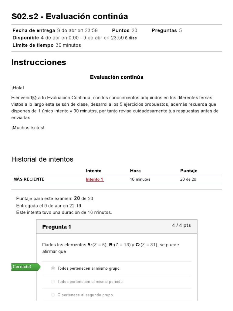 S02.s2 - Evaluación Continúa - QUIMICA GENERAL (34572) | PDF | Química | Ciencias fisicas