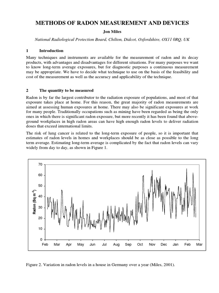 Methods of Radon Measurement and Devices | PDF | Radioactive Decay ...