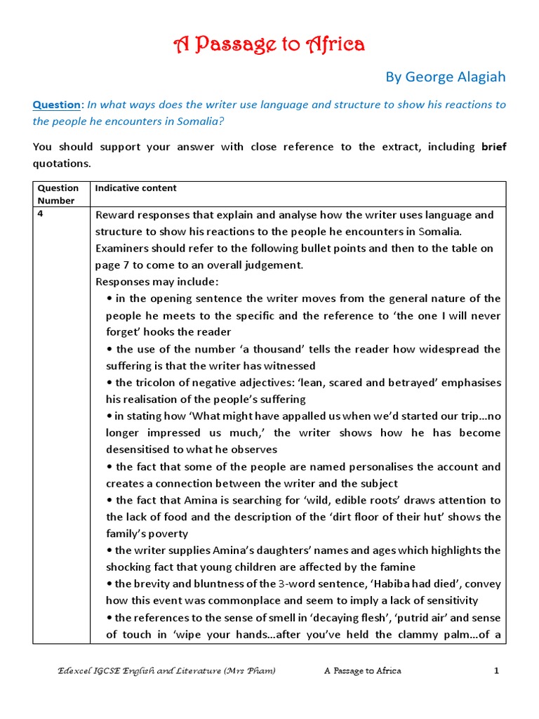 A Passage To Africa New MS | PDF | Linguistics