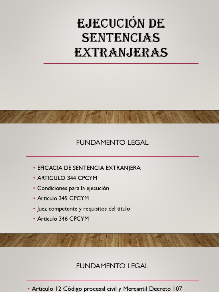 Ejecución de Sentencias Extranjeras | PDF | Derecho
