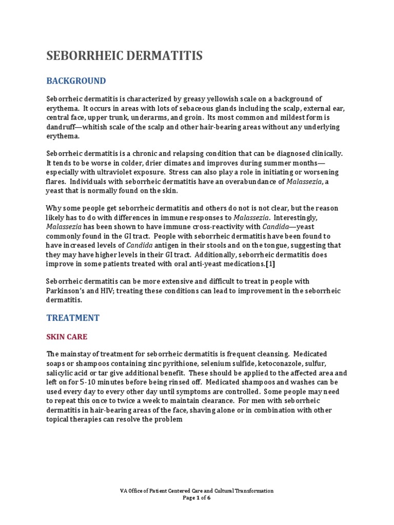 Treatment and Cure For Seborrheic Dermatitis | PDF | Dermatitis ...