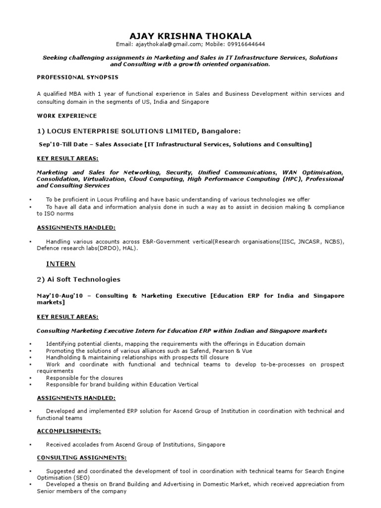Ajay Resume | PDF | Enterprise Resource Planning | Business Development