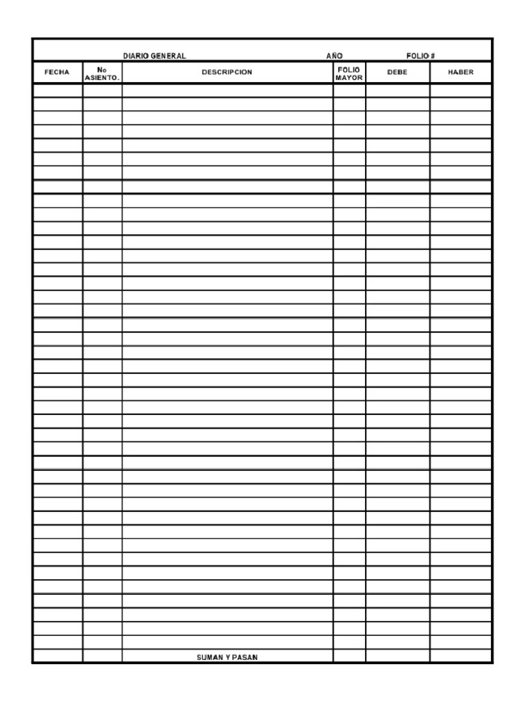 Hoja De Libro Diario Pdf