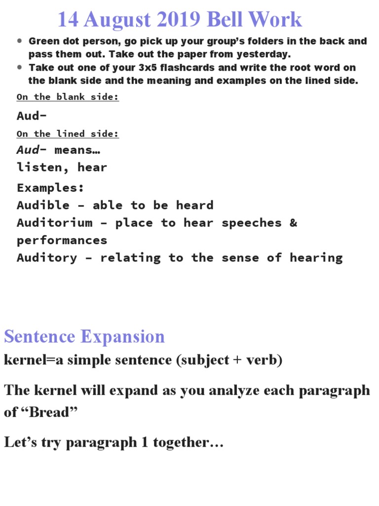 Sentence Expansion & Character Analysis Lesson | PDF | Linguistics