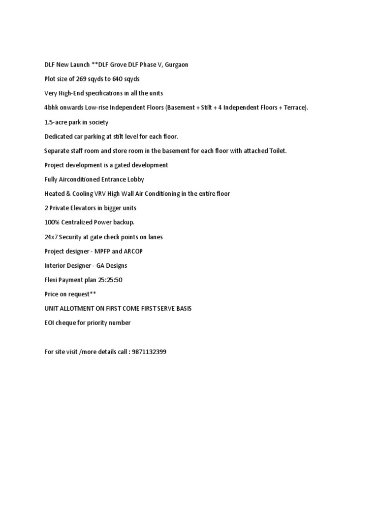 Grove DLF | PDF