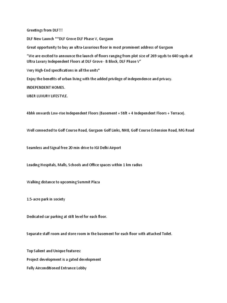 Grove DLF | PDF