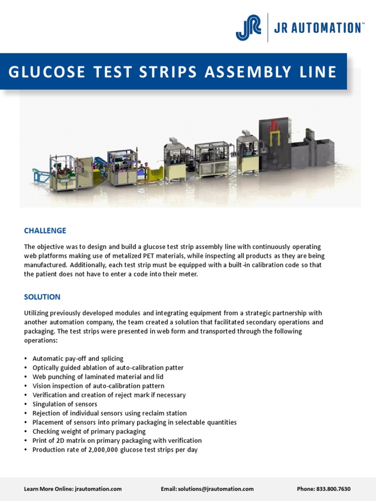 Automating Glucose Test Strip Assembly | PDF