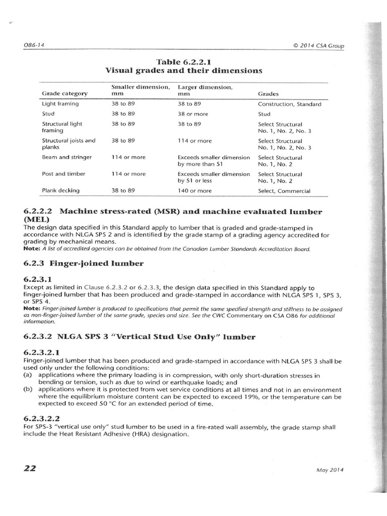 Csa Code Tables 1 Pdf