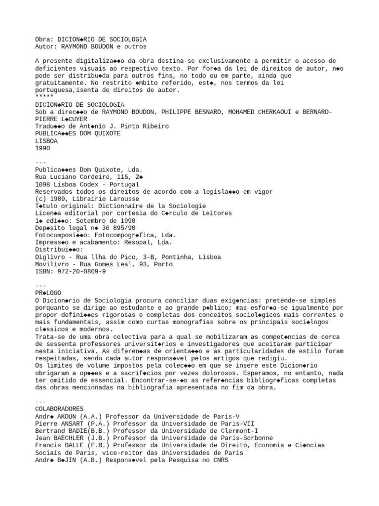 Raymond Boudon Dicionário de Sociologia | PDF | Sociologia | Estado