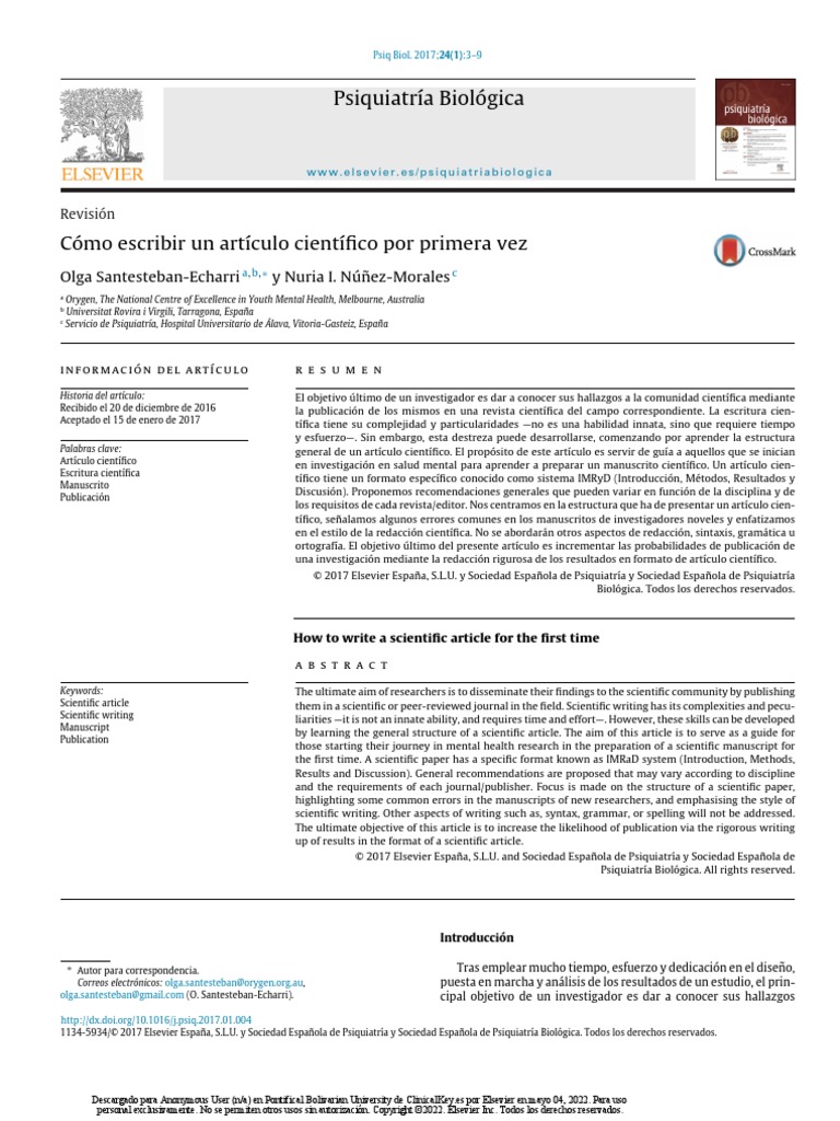 Como Escribir Un Articulo Por Primera Vez | PDF | Estadísticas ...